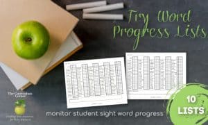Fry Word Checklists - The Curriculum Corner 123