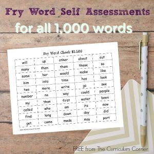 Fry Resource Collection - The Curriculum Corner 123