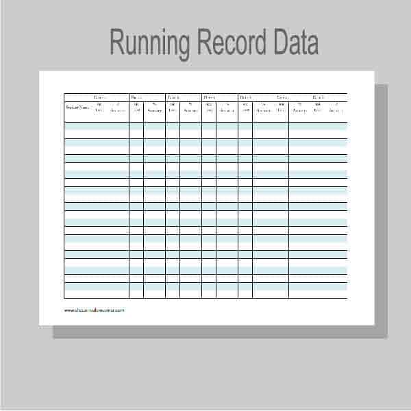 runningrecorddata - The Curriculum Corner 123