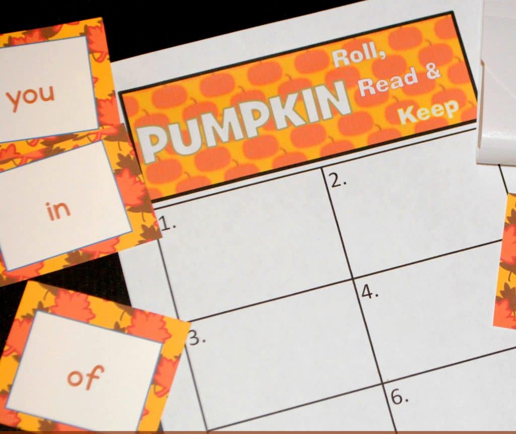 Fall Fry Word Games | Roll, Read & Keep plus Pumpkins Game for the ...