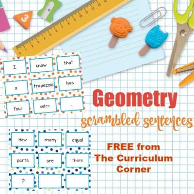 geometry sentences 1 feature - The Curriculum Corner 123