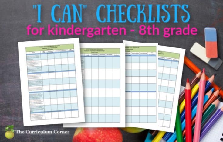 Updated Common Core & "I Can" Checklists - The Curriculum Corner 123