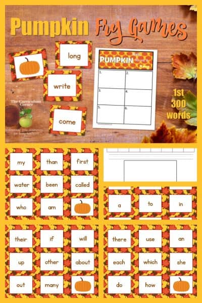 Pumpkins! Fall Fry Word Games - The Curriculum Corner 123
