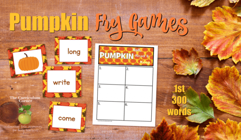 Pumpkins! Fall Fry Word Games - The Curriculum Corner 123
