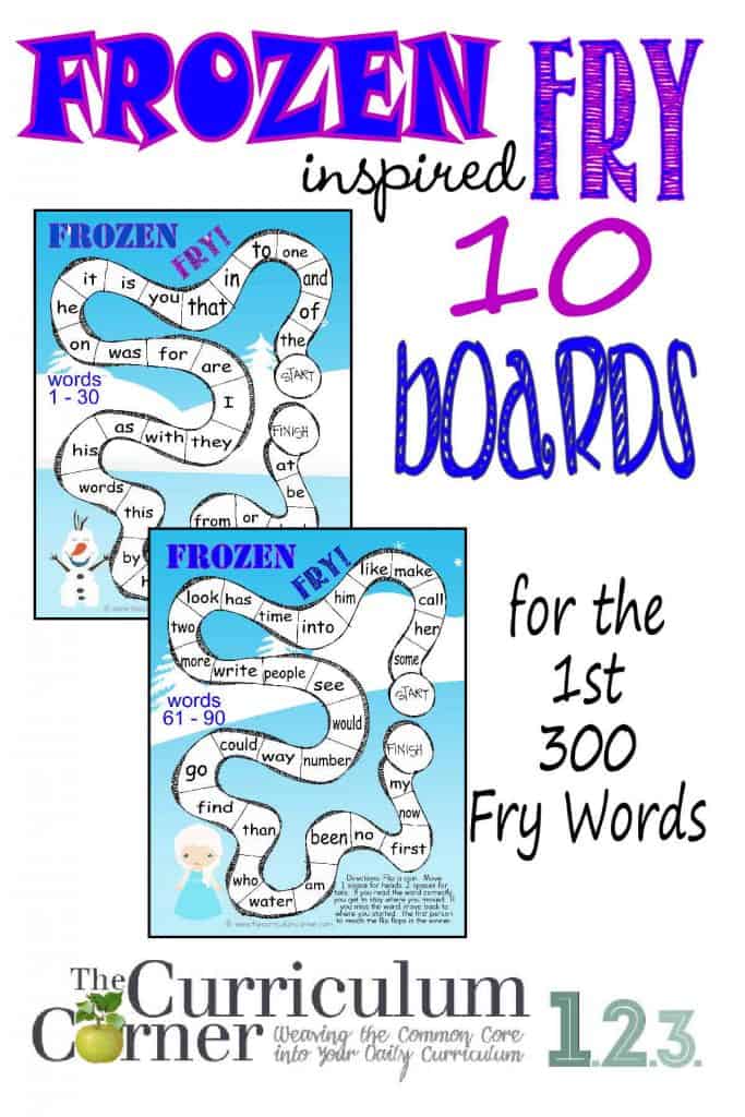 Frozen Inspired Fry Word Games for the first 300 Words | Sight Word ...