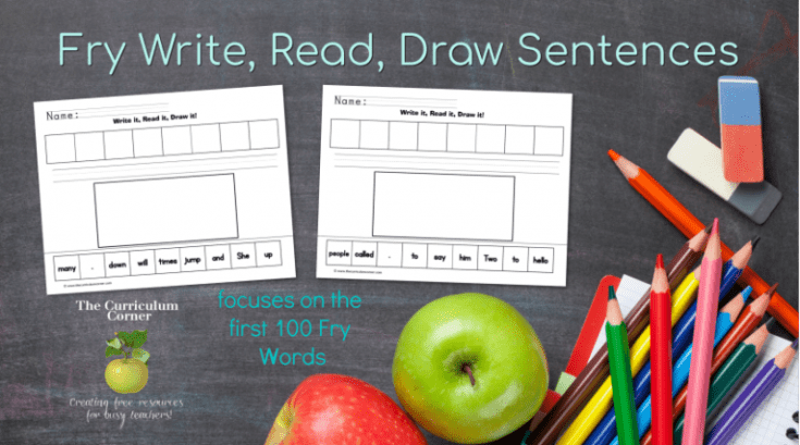 First 100 Fry Words Read It! Write It! Draw It! - The Curriculum Corner 123