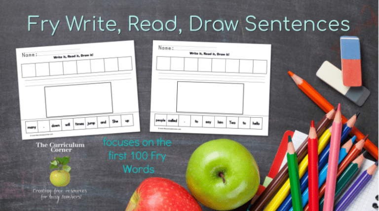 First 100 Fry Words Read It! Write It! Draw It! - The Curriculum Corner 123