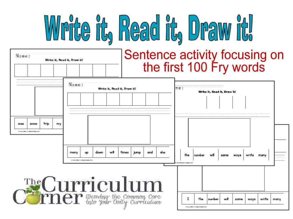 Write It, Read it, Draw it scrambled sentences from The Curriculum ...