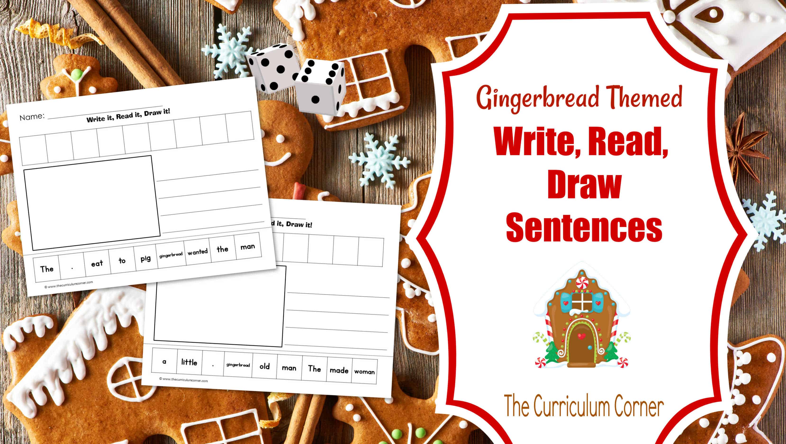 Gingerbread Themed Read It! Write It! Draw It! - The Curriculum Corner 123
