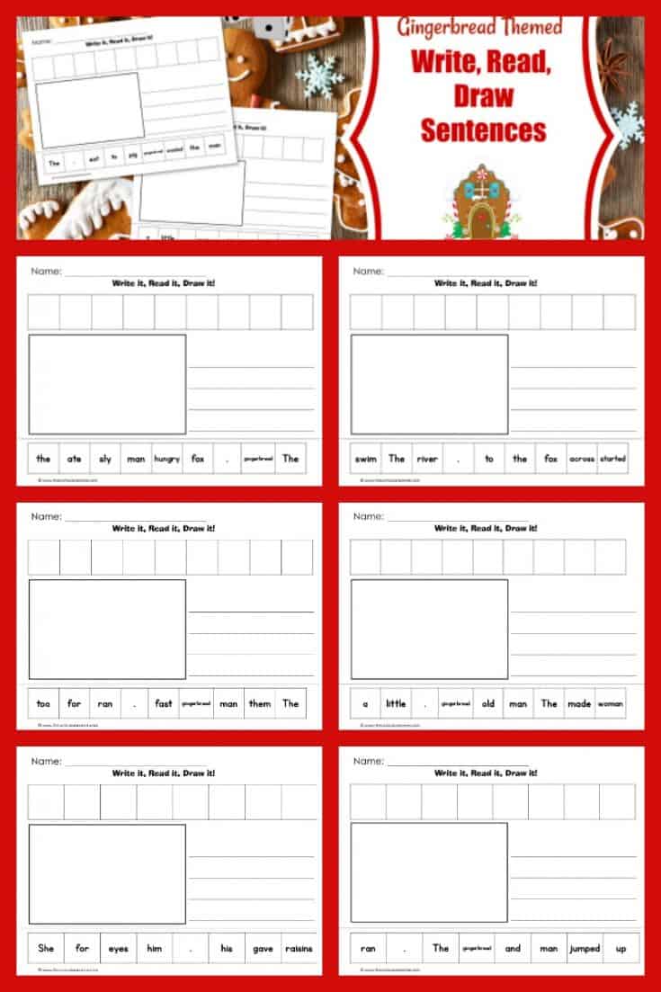 Gingerbread Themed Read It! Write It! Draw It! - The Curriculum Corner 123