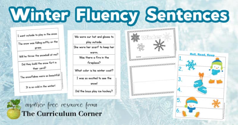 Winter Fluency Sentences - The Curriculum Corner 123