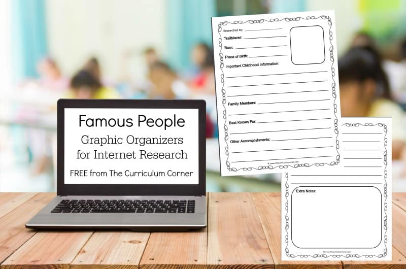 These famous people graphic organizers can be used to help your ...