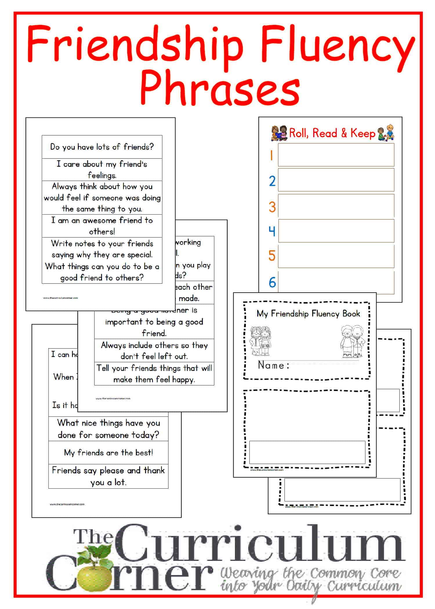 Friendship Fluency Phrases free from The Curriculum Corner with booklet ...
