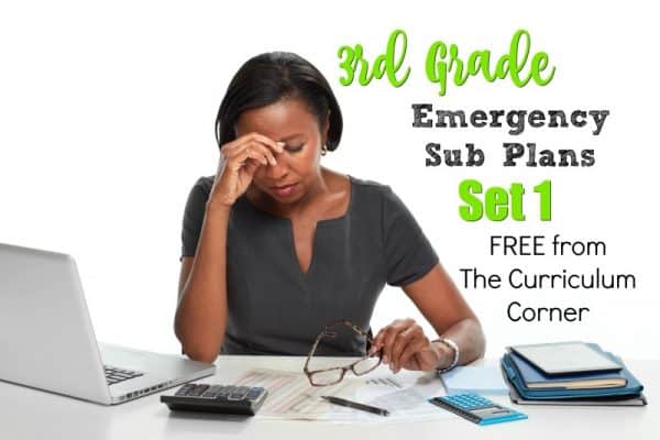 3rd Grade Emergency Sub Plans - The Curriculum Corner 123