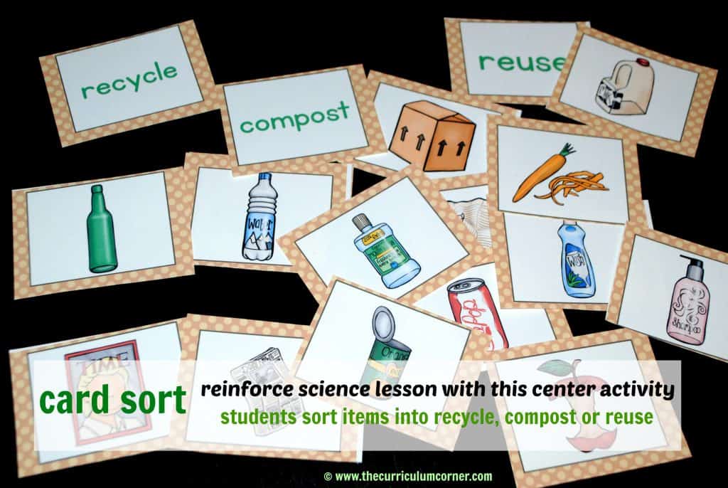 Recycle, Reuse, Compost Card Sort FREE from The Curriculum Corner - The ...