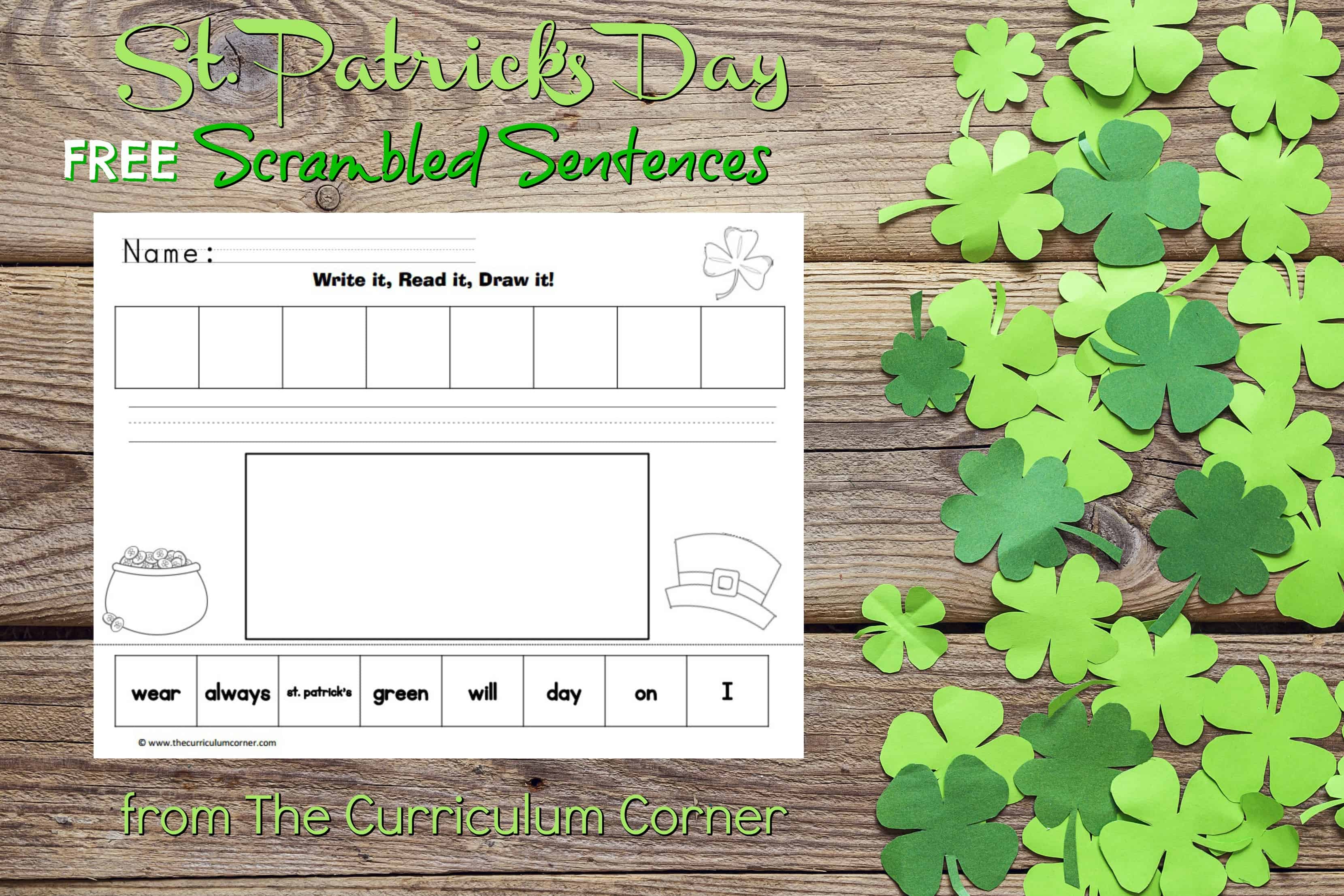 St. Patrick's Day Read, Write and Draw It! - The Curriculum Corner 123