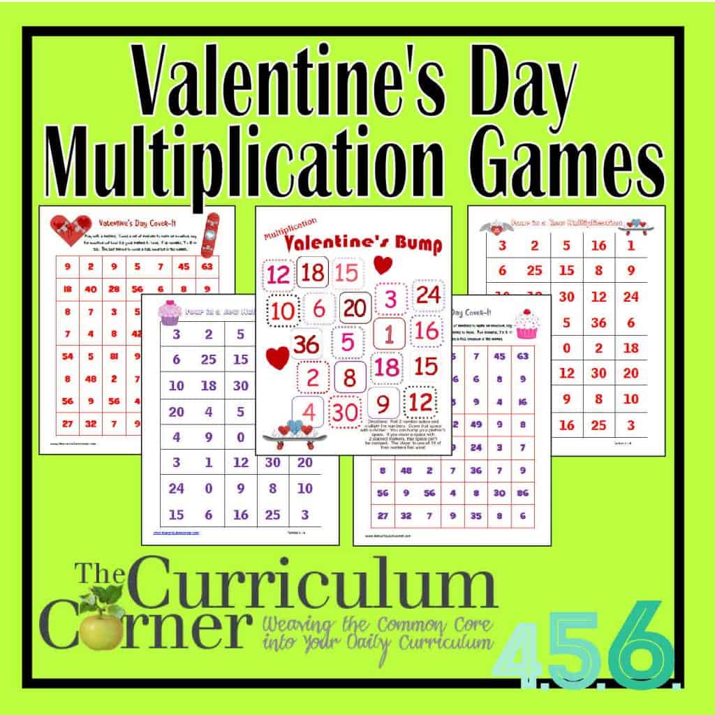 Valentine's Day Math Bump Games Free from The Curriculum Corner - The ...
