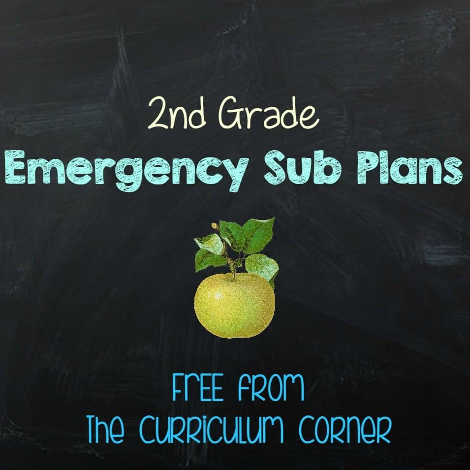2nd Grade Emergency Sub Plans - The Curriculum Corner 123