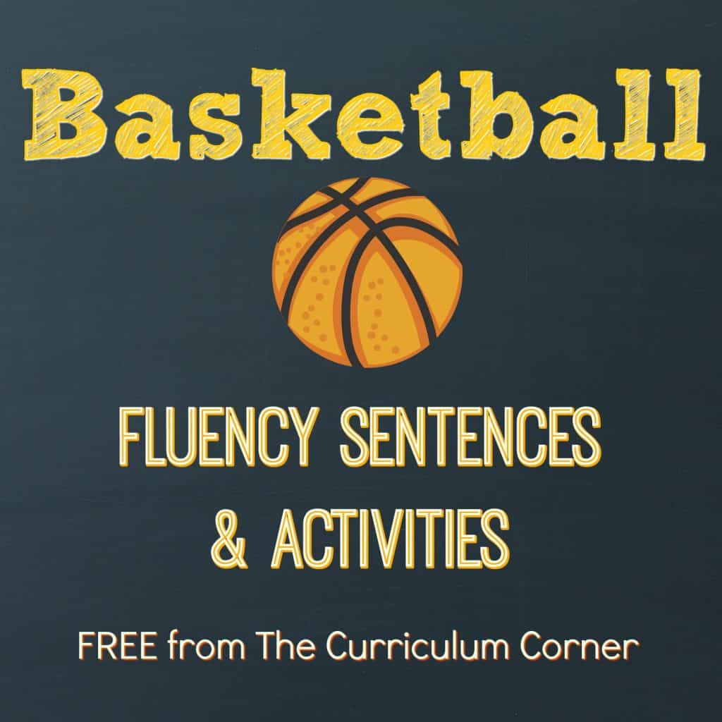 FREEBIE Basketball Fluency Sentences from The Curriculum Corner - The ...
