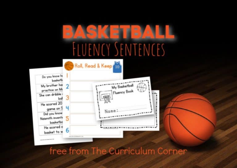 Basketball Fluency Sentences - The Curriculum Corner 123