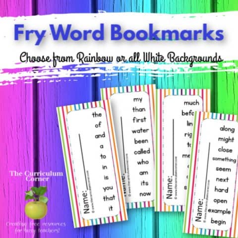 Fry Resource Collection - The Curriculum Corner 123