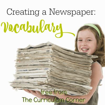 newspaper vocabulary feature - The Curriculum Corner 123