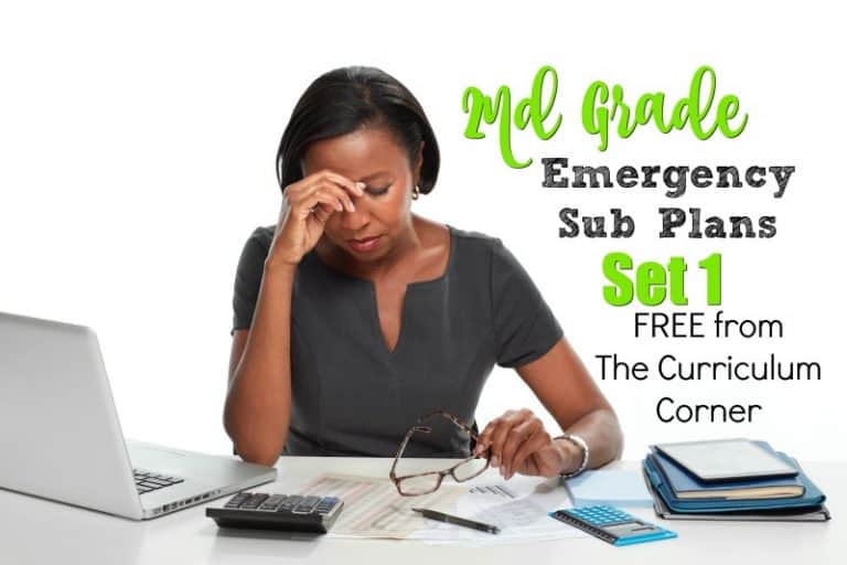 2nd Grade Emergency Sub Plans - The Curriculum Corner 123
