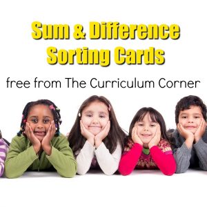 sum difference sort feature - The Curriculum Corner 123