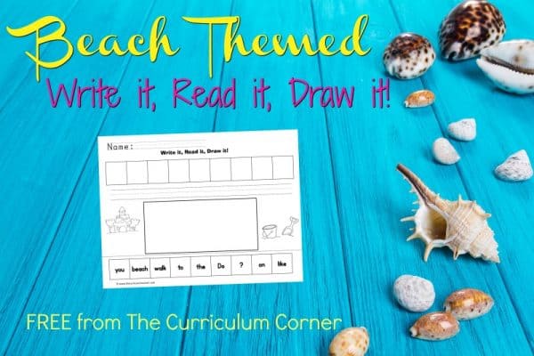 Beach-Themed Read, Write & Draw It! - The Curriculum Corner 123