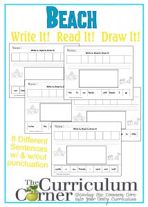 Beach-Themed Read, Write & Draw It! - The Curriculum Corner 123