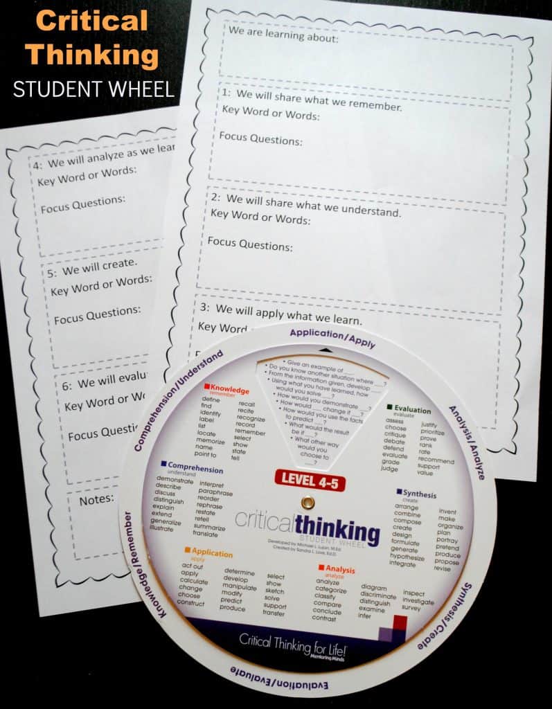 Critical Thinking Student Wheel available from Mentoring Minds | review ...