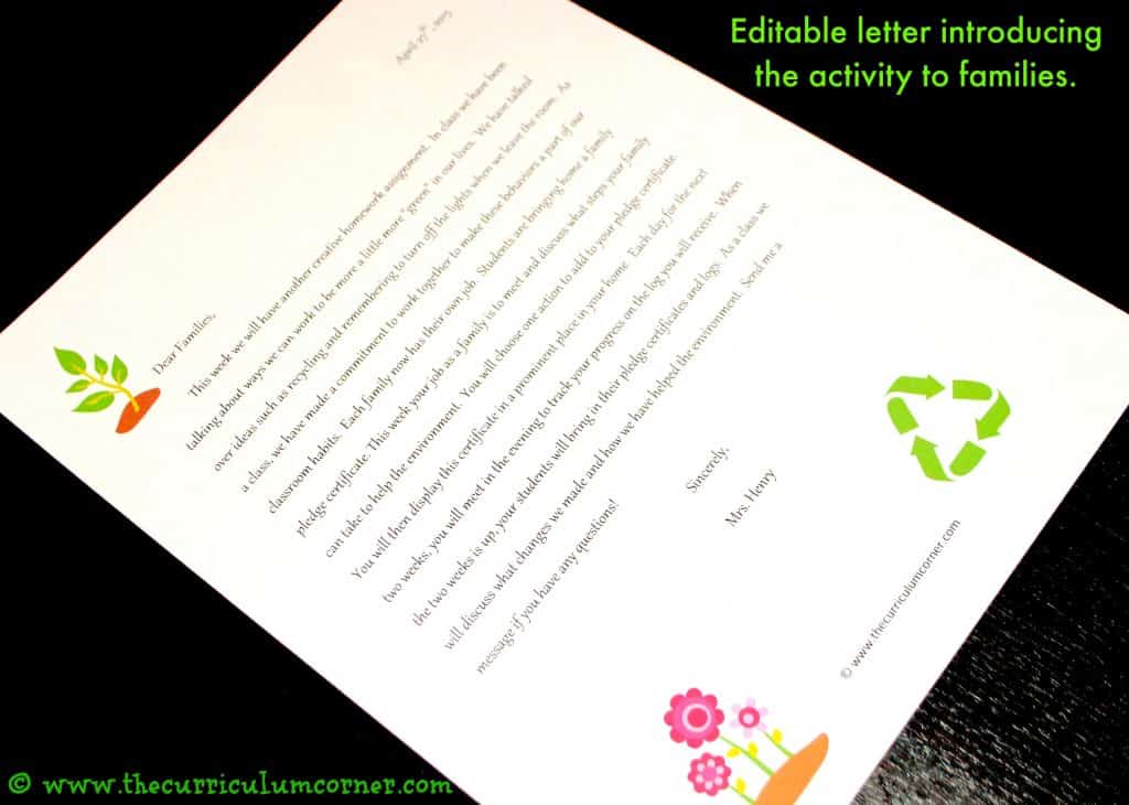 Earth Month Goal Setting for the Classroom: Have families take an Earth ...