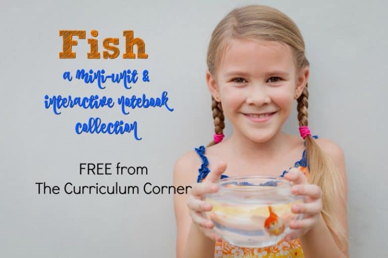 Fish: Mini-Unit Notebook Pages - The Curriculum Corner 123