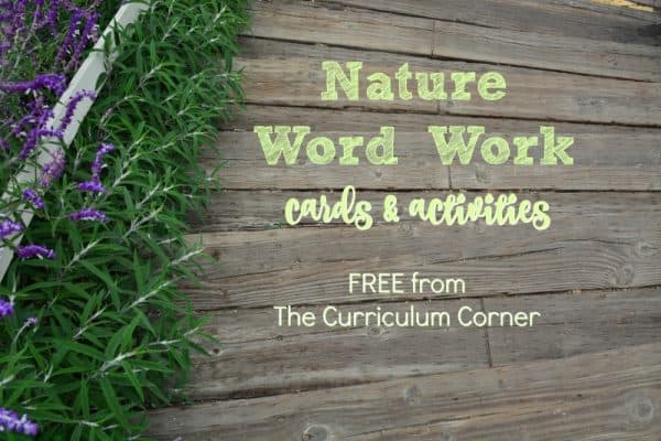Nature Word Work Cards w/ Activities - The Curriculum Corner 123