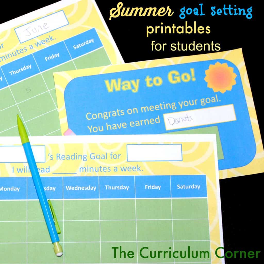 Summer Goal Setting Printables for Children to use at Home by The ...