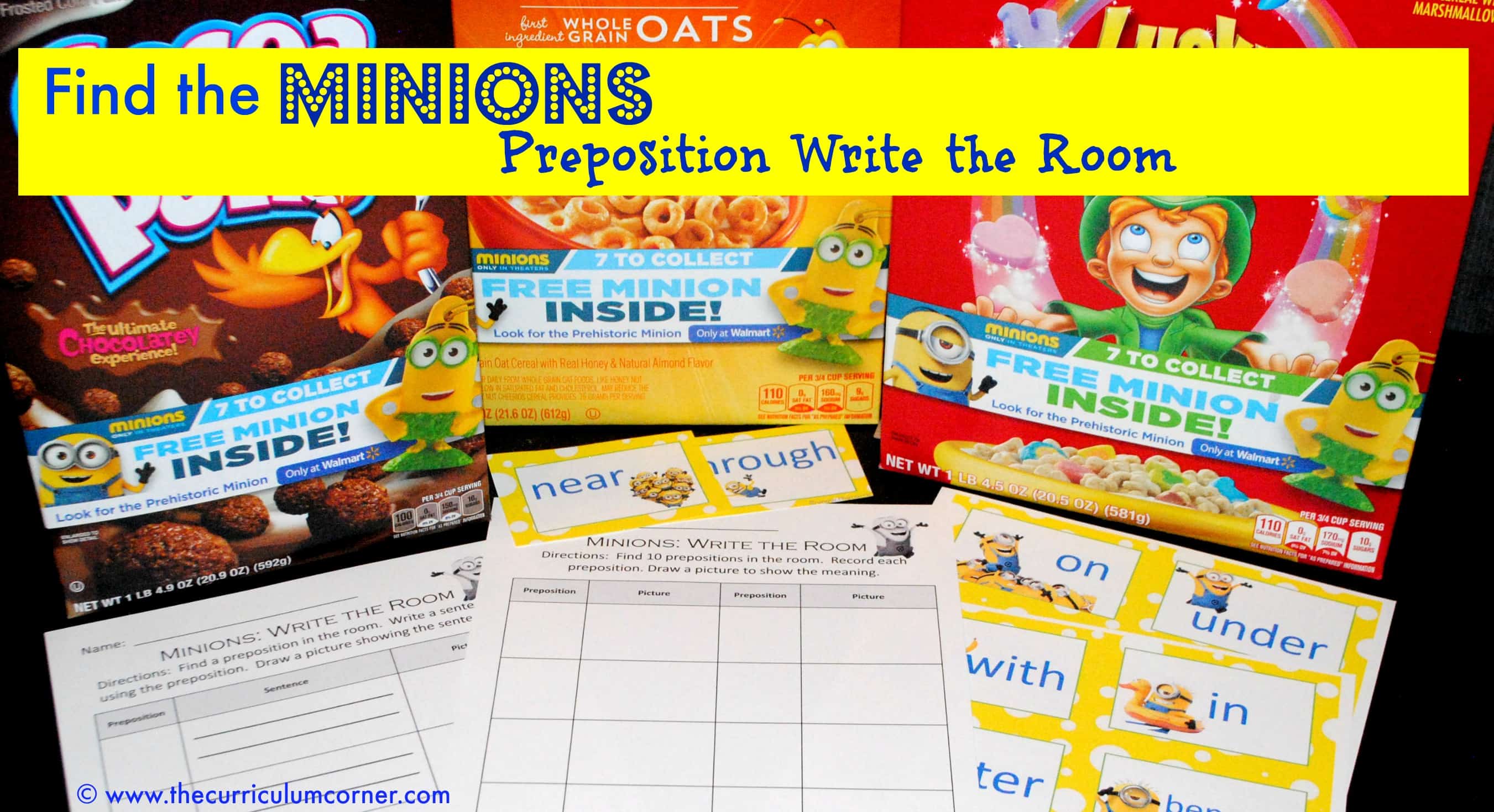 Find the Minions: Preposition Write the Room Activity from The ...