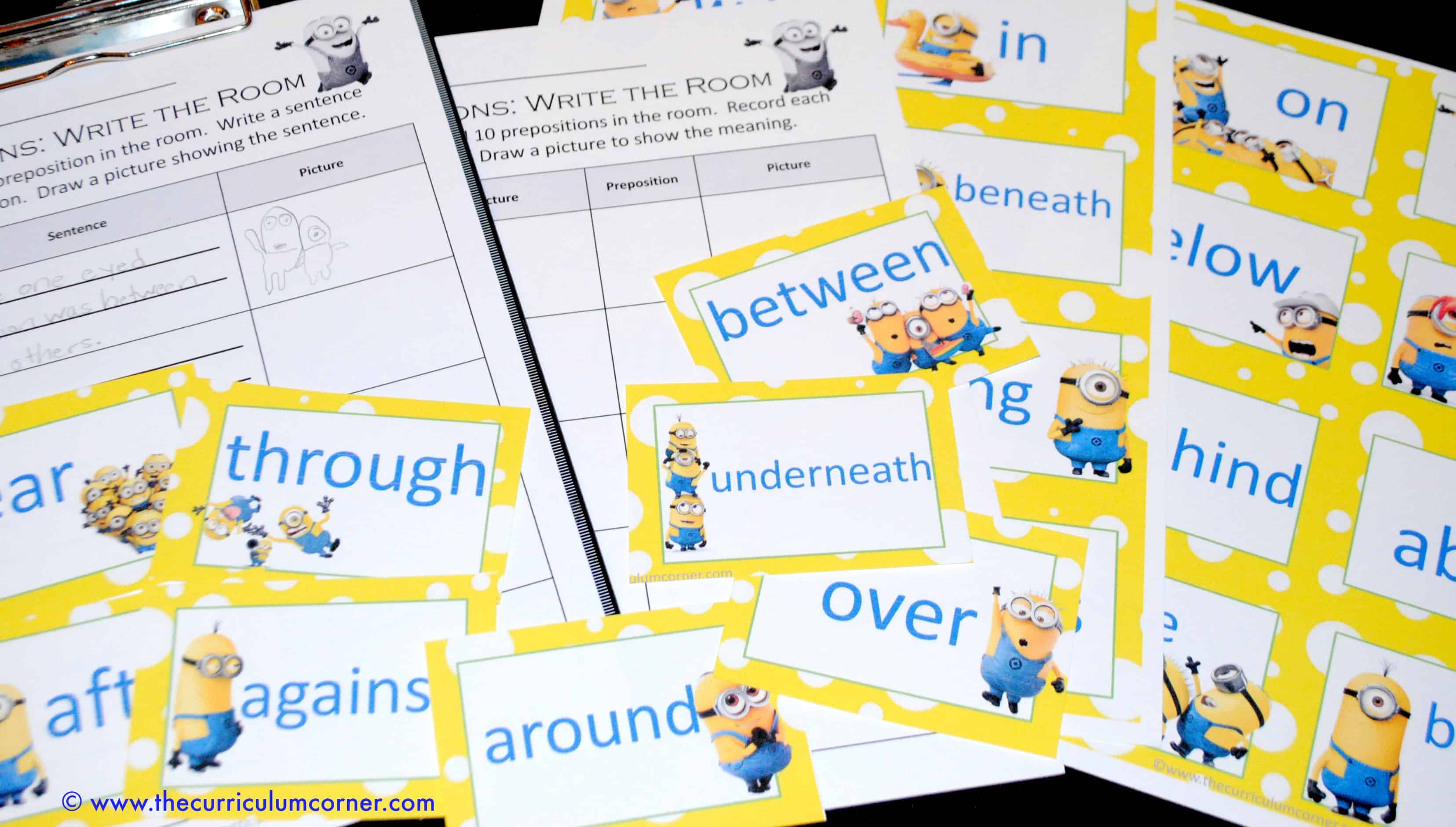 Find the Minions: Preposition Write the Room Activity from The ...