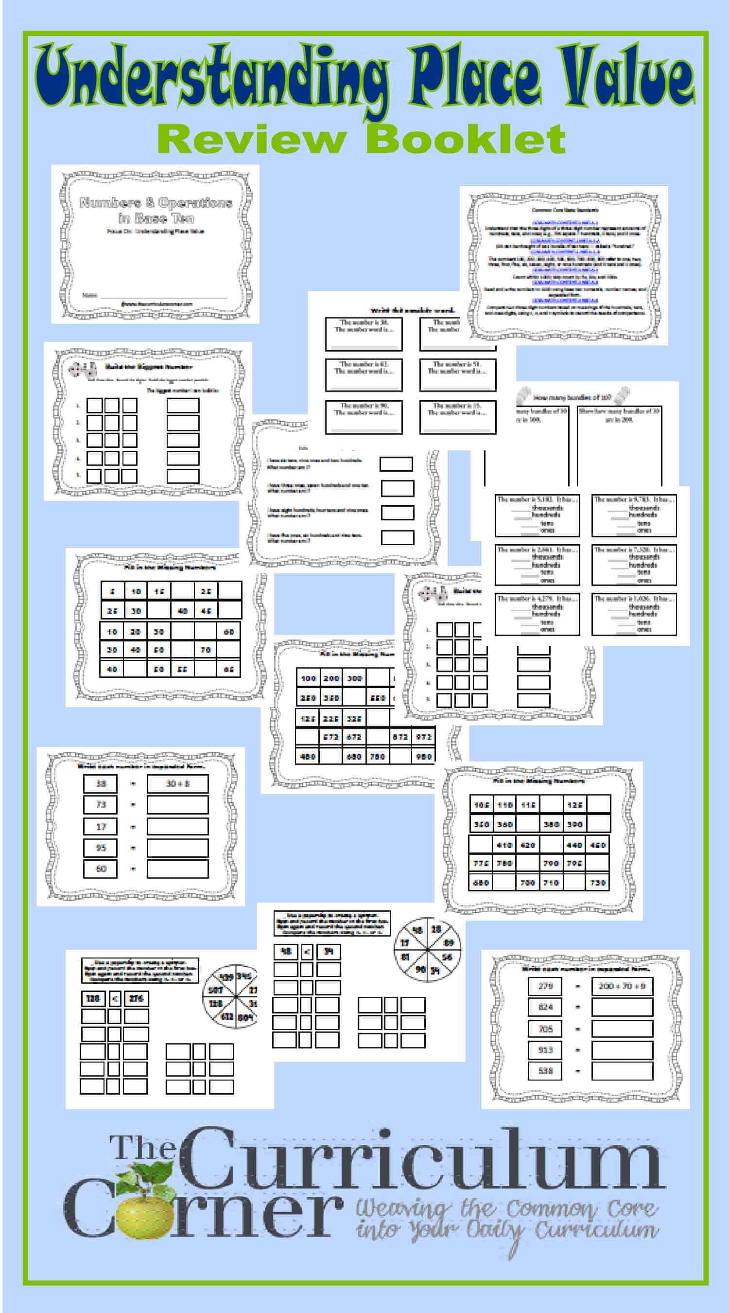 Understanding Place Value Practice Booklet - 18 pages, designed to meet ...