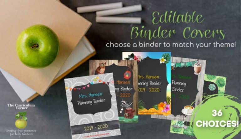 Editable Covers for Binders - The Curriculum Corner 123