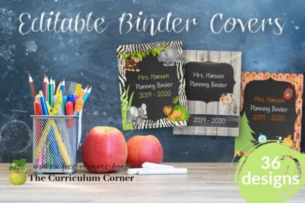 Editable Covers for Binders - The Curriculum Corner 123