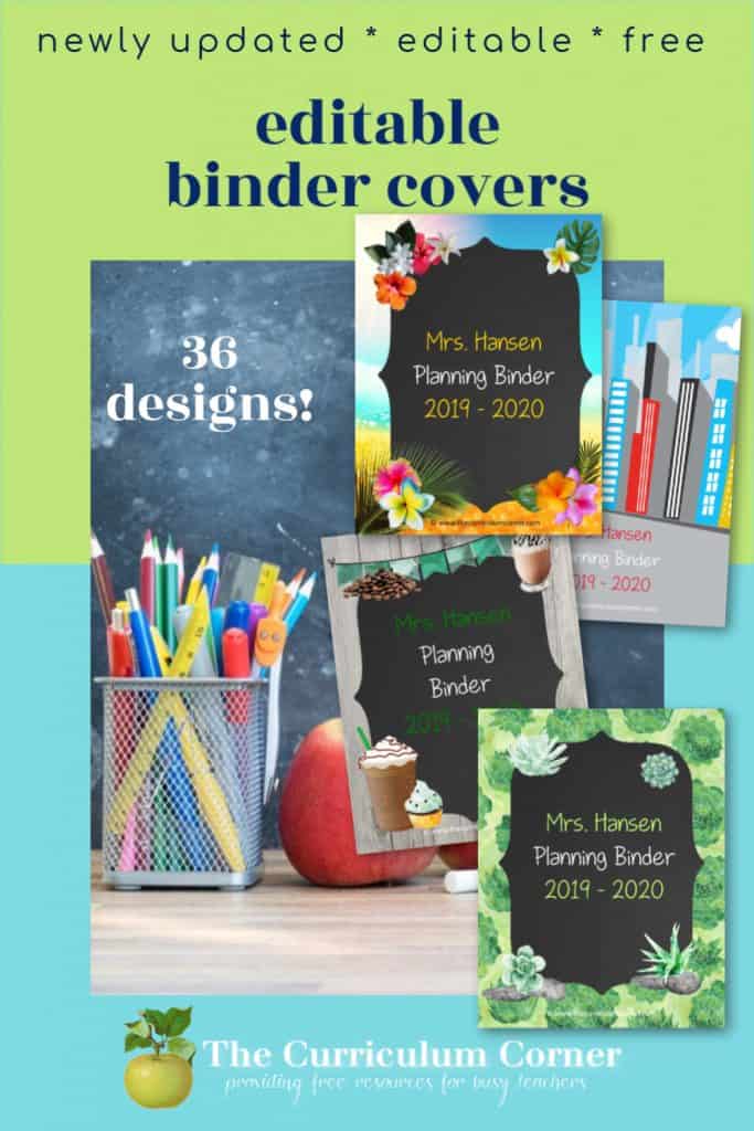 editable binder covers pinterest - The Curriculum Corner 123