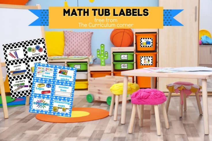 Math Tub Labels - The Curriculum Corner 123
