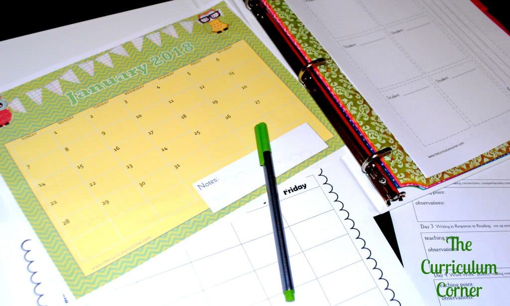 12 Styles of Printable Calendar Pages for your Teacher Planning Binder ...