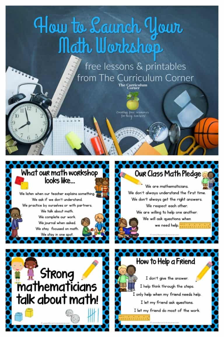 Launching Your Math Workshop - The Curriculum Corner 123