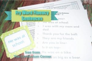 Fry Fluency Sentence Resources - The Curriculum Corner 123
