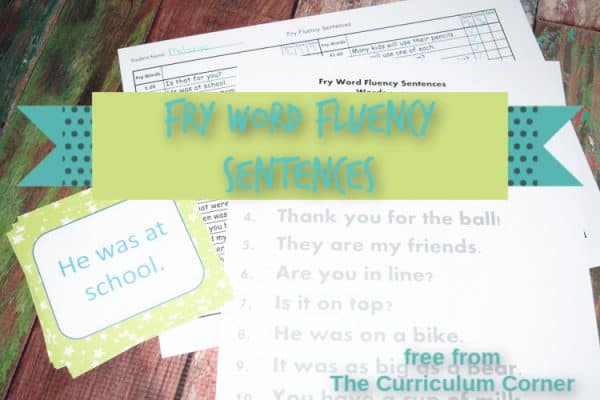 fry sentences 1 - The Curriculum Corner 123