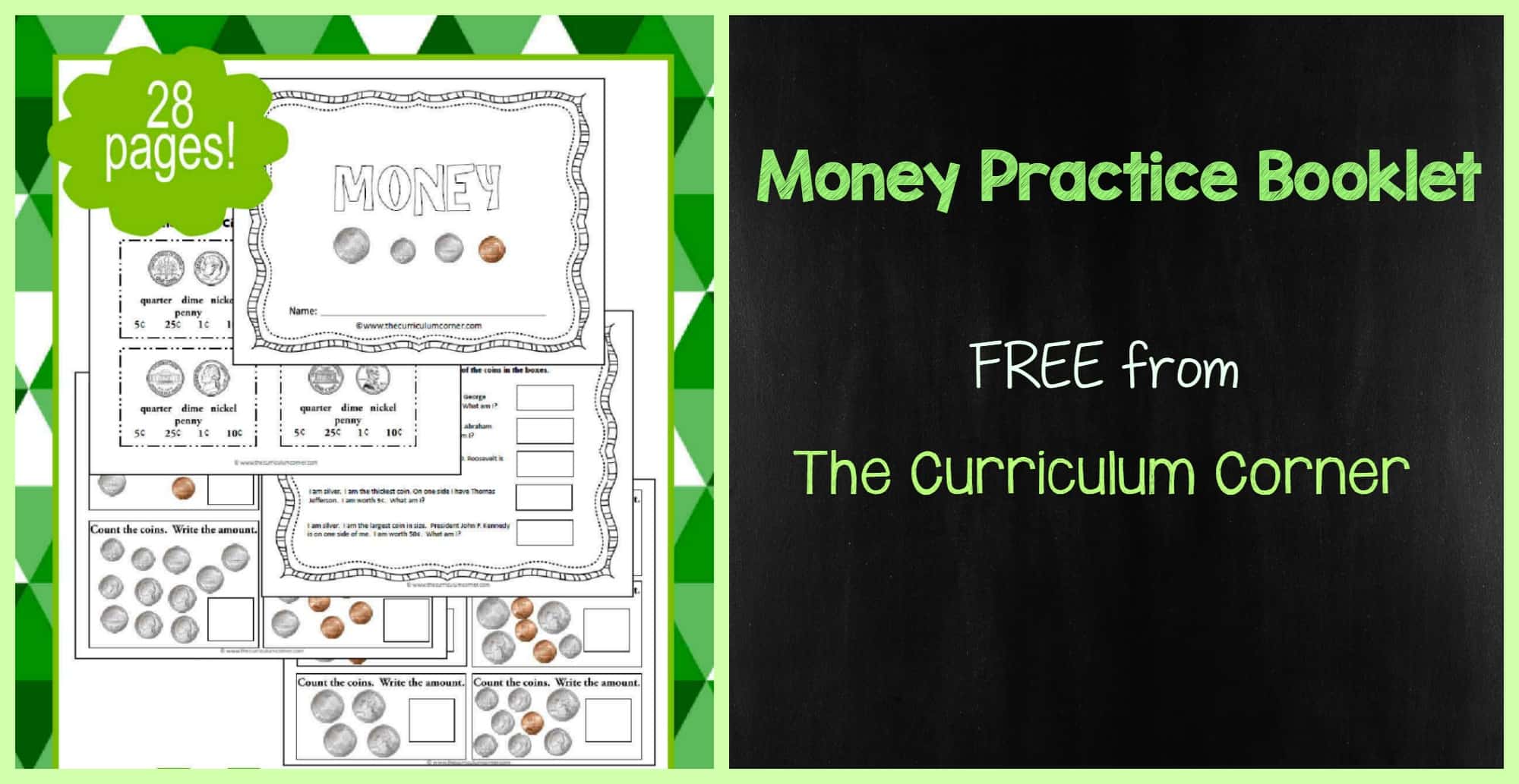 Counting Money Practice Booklet - The Curriculum Corner 123