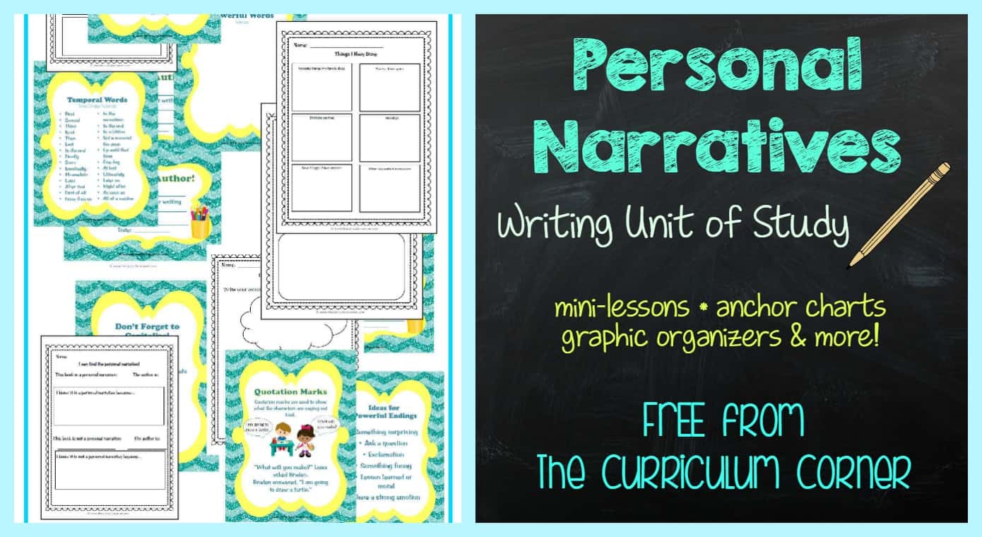FREE! Personal Narratives Writing Unit of Study FREEBIE from The ...