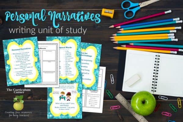 Unit of Study: Personal Narratives - The Curriculum Corner 123
