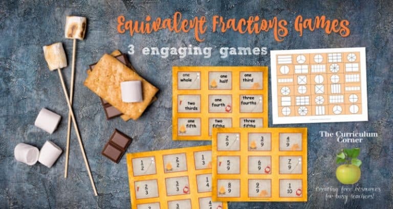 S'mores Equivalent Fractions Game - The Curriculum Corner 123